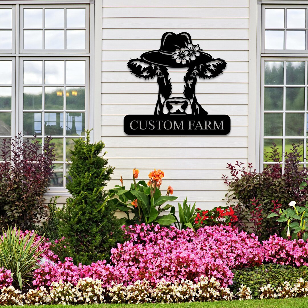 Metal Cow Themed Farmer Sign | Custom Farmer Sign | Farmhouse Decor ...