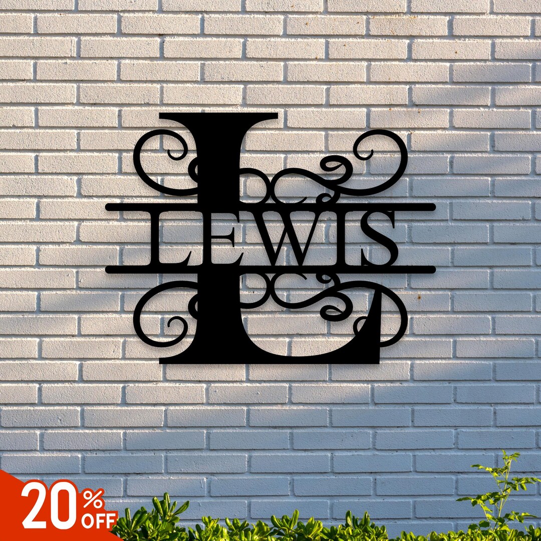 Custom Metal Name Sign | Personalized Monogram Wall Art | Last Name ...