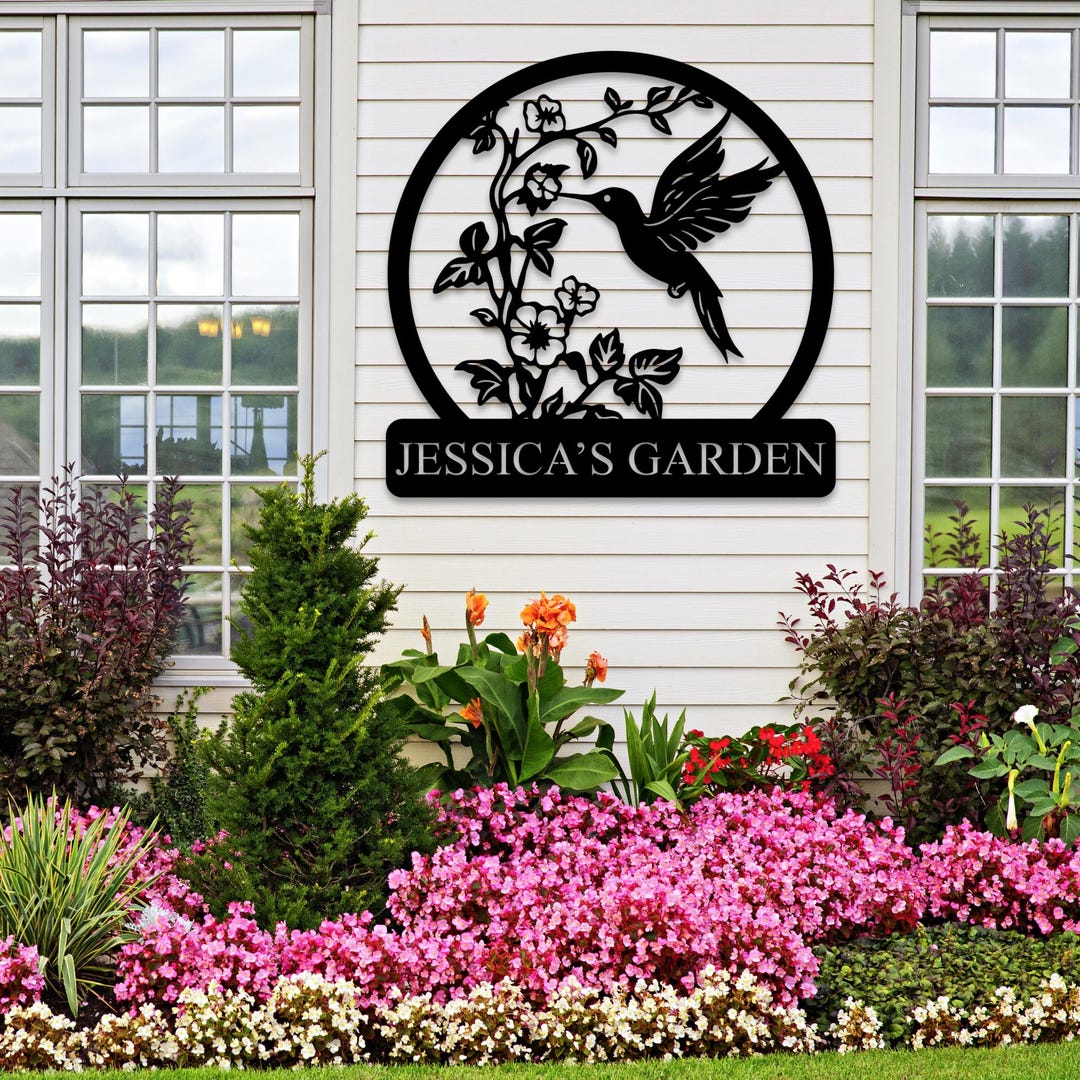 Custom Hummingbird Garden Sign | Custom Garden Decor | Metal Wall Art ...