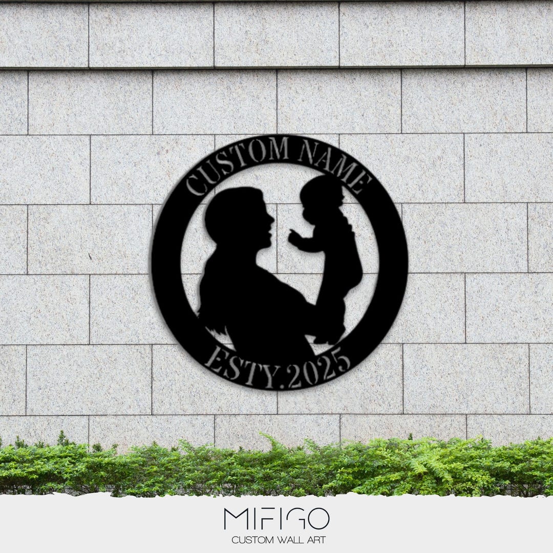 Custom Mom and Baby Metal Sign | Personalized Mother's Day Decor Gift ...