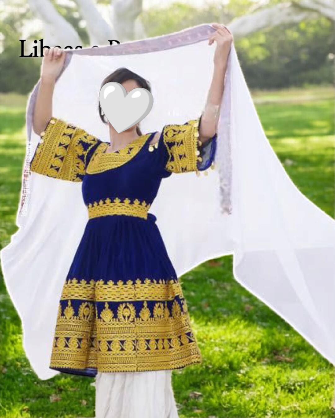 Afghan Charma Embroidery Blue Velvet Short Kuchi Afghani Dress for ...