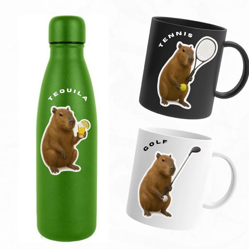 Capybara PNG Clipart – Digital Download - Capybara With Tennis Racket ...