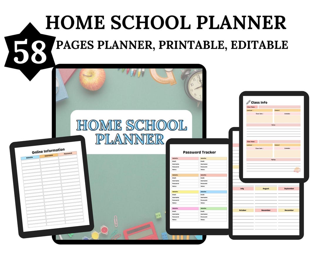Digital Home School Planner—daily Schedule, Lesson Planner, Student ...