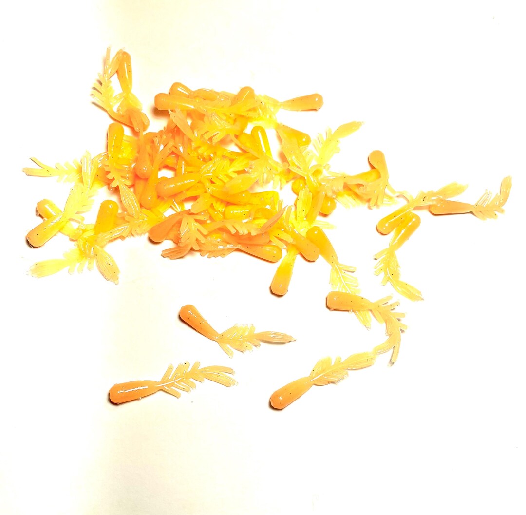 Ice Fishing Plastics - 40 Pack (1” Ice Bones) Orange - Etsy