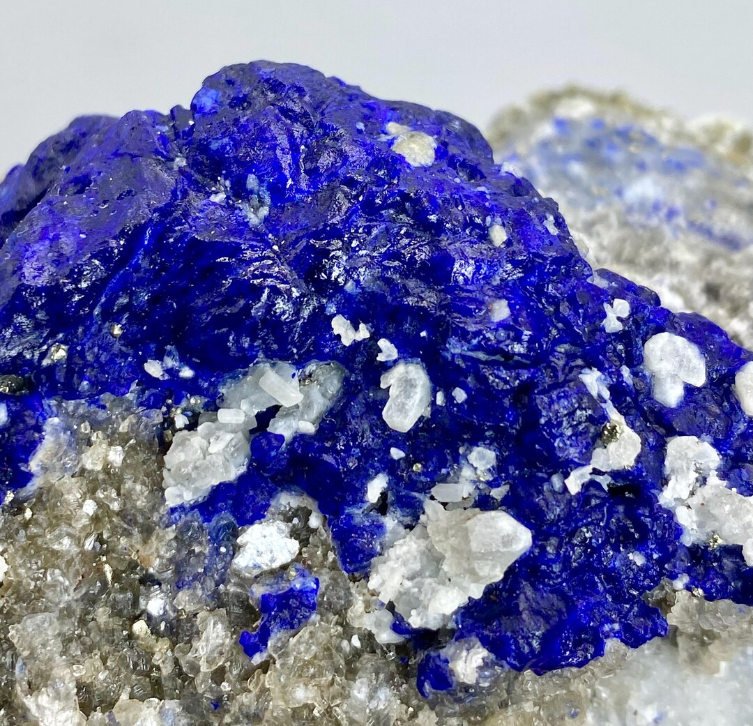 Royal Blue Lazurite With Pyrite Matrix Specimen - Afghanistan, 950 Gram ...