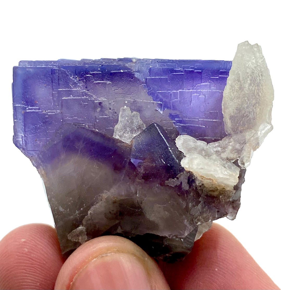 306 Carat Unique Natural Blue Phantom Cubic FLUORITE With CALCITE ...