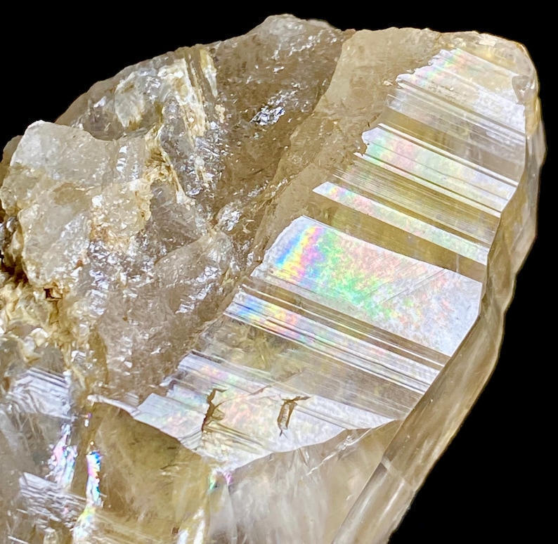 Iridescent Quartz in Mica Specimen: Rare Mineral, Pakistan, 222 Grams ...