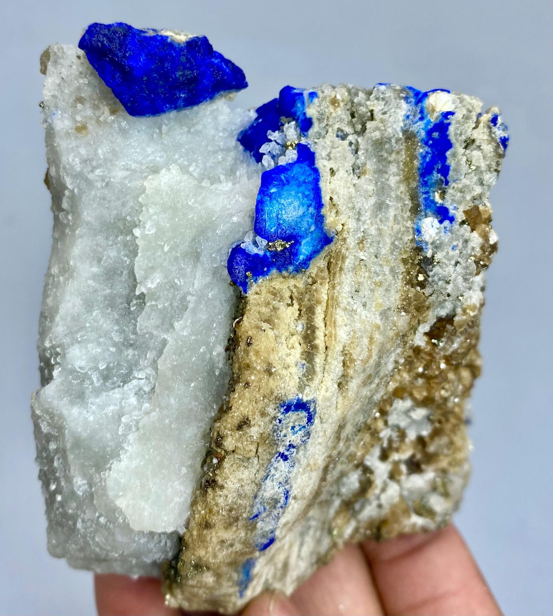 Royal Blue Lazurite Pyrite Matrix Specimen – Afghanistan Mineral ...