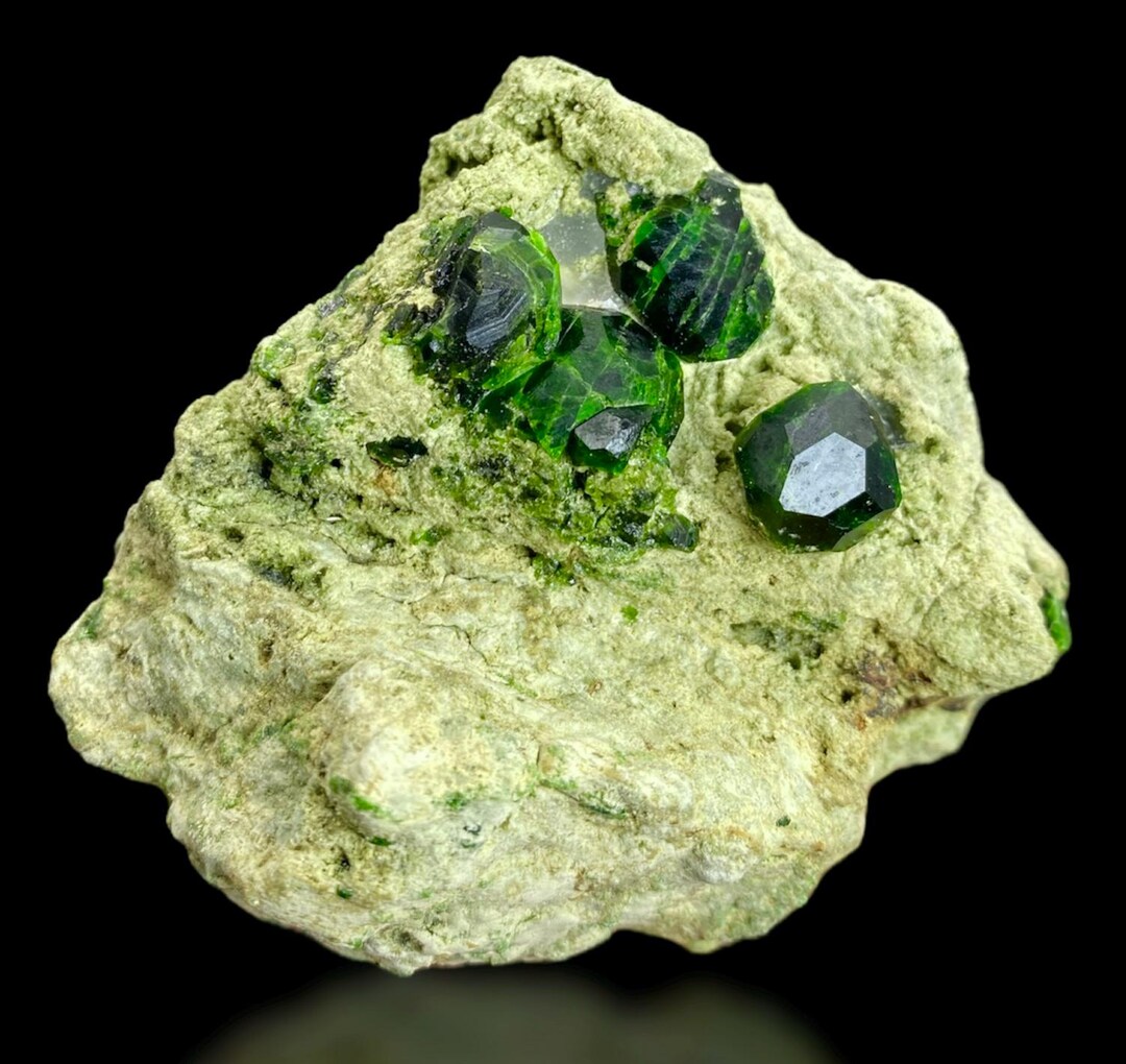 Unique Rare Natural Green Demantoid Var GARNET Crystal Cluster on ...