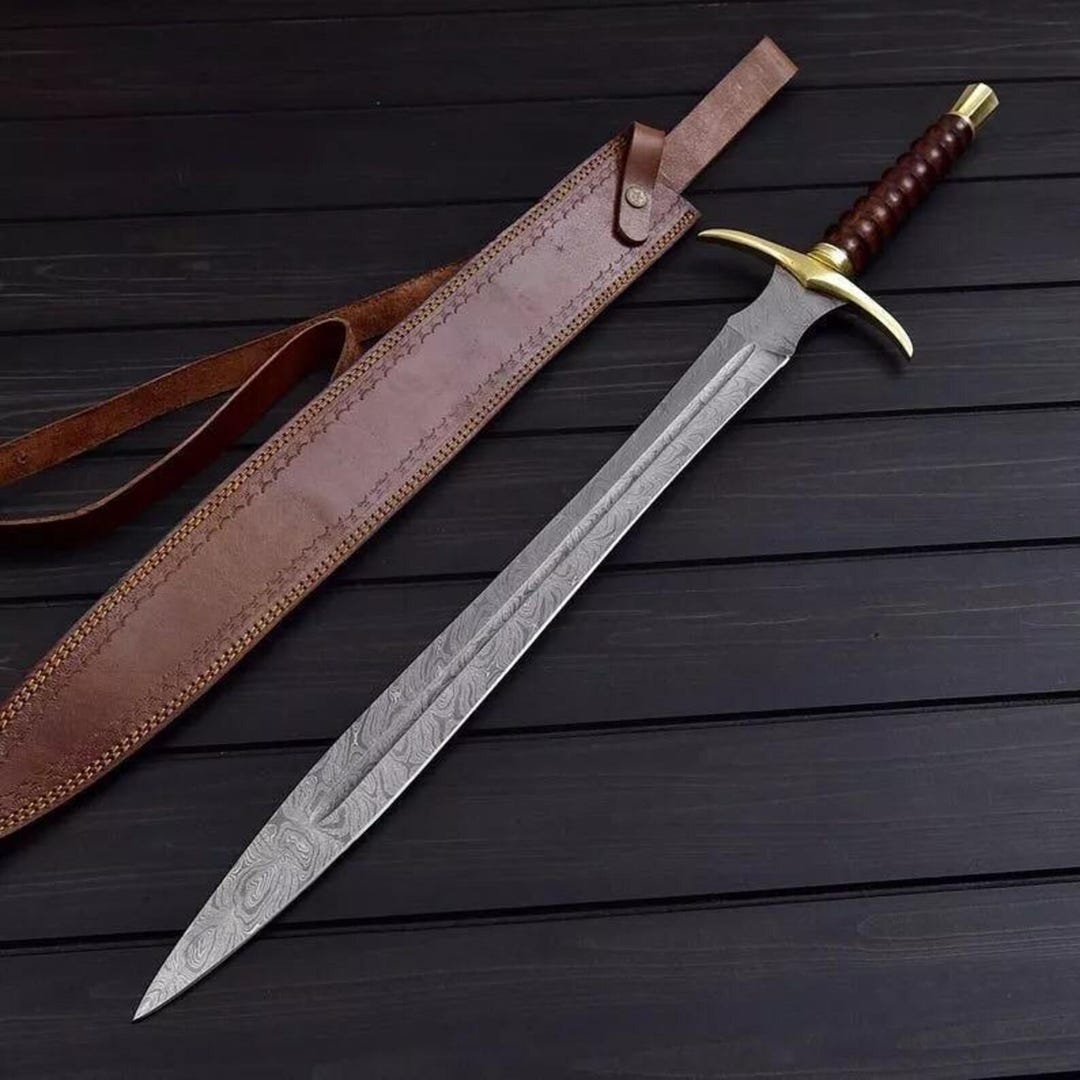 PERSONALISED Damascus Viking Sword Handmade Perfect Gift for Dad ...