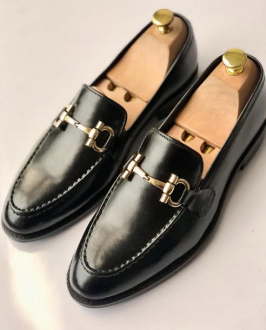 Handmade Black Leather Horse Bit Loafers: Men's Dress Moccasins - Etsy