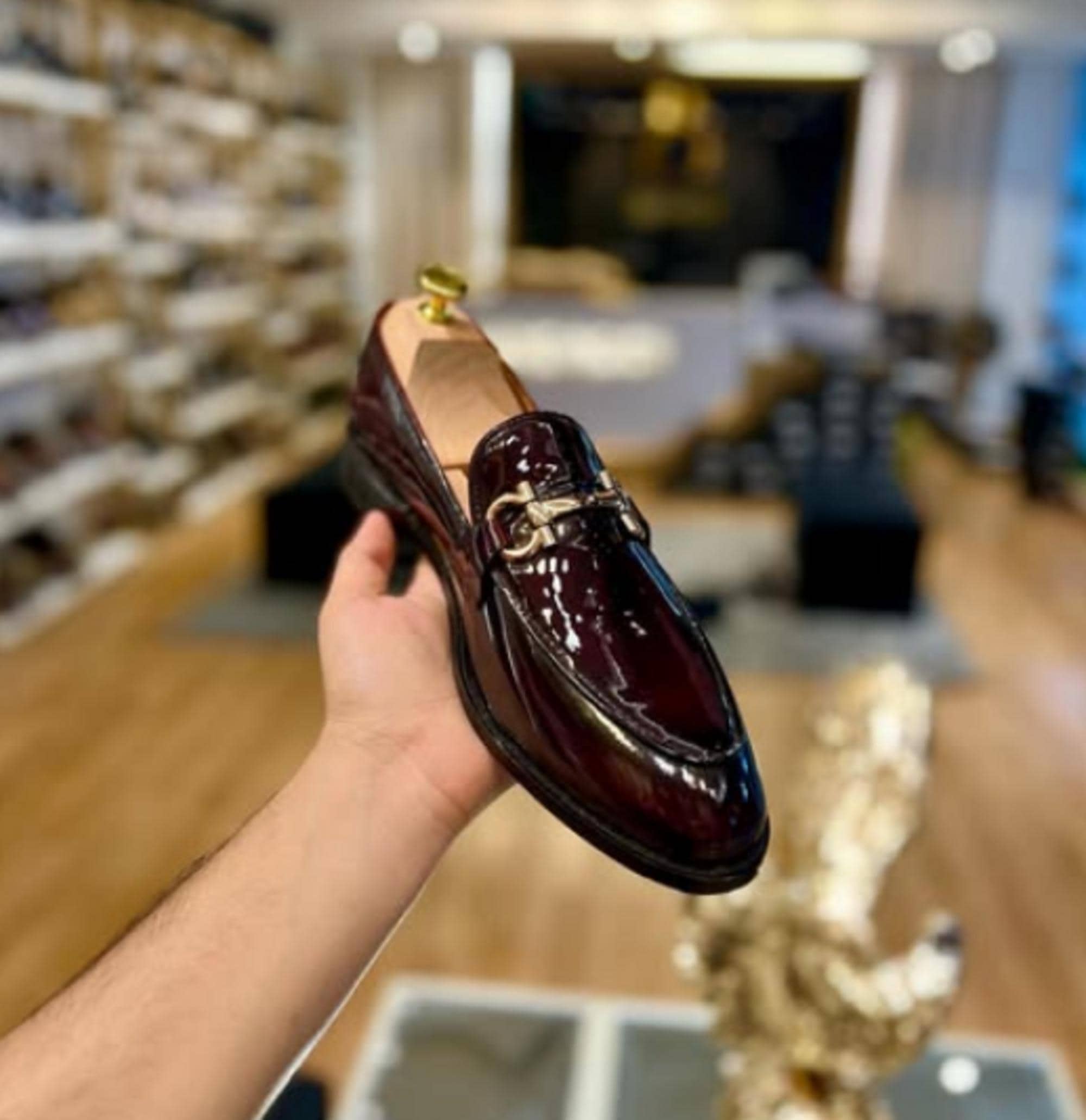 Handmade Men's Burgundy Penny Loafers | Exotic Trim Leather Dress Shoes ...