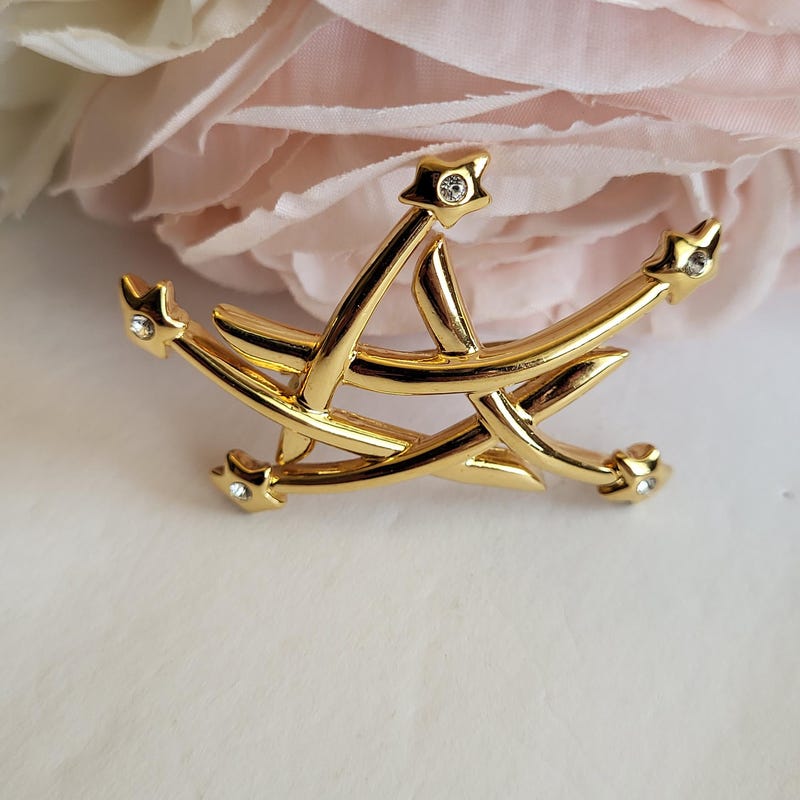 Brooch Gold Modernist - Etsy