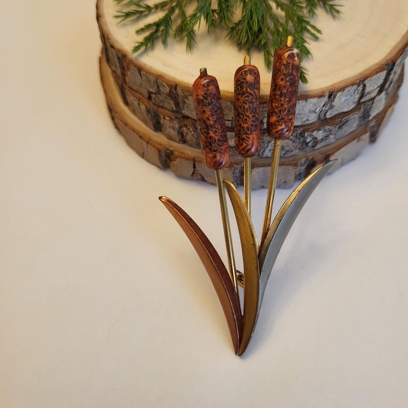 Cattail Pin Vintage - Etsy