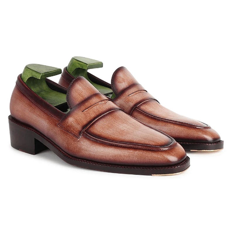 The Heritage Luxe Penny Men's Loafers – Hand-patinated Elegance in ...