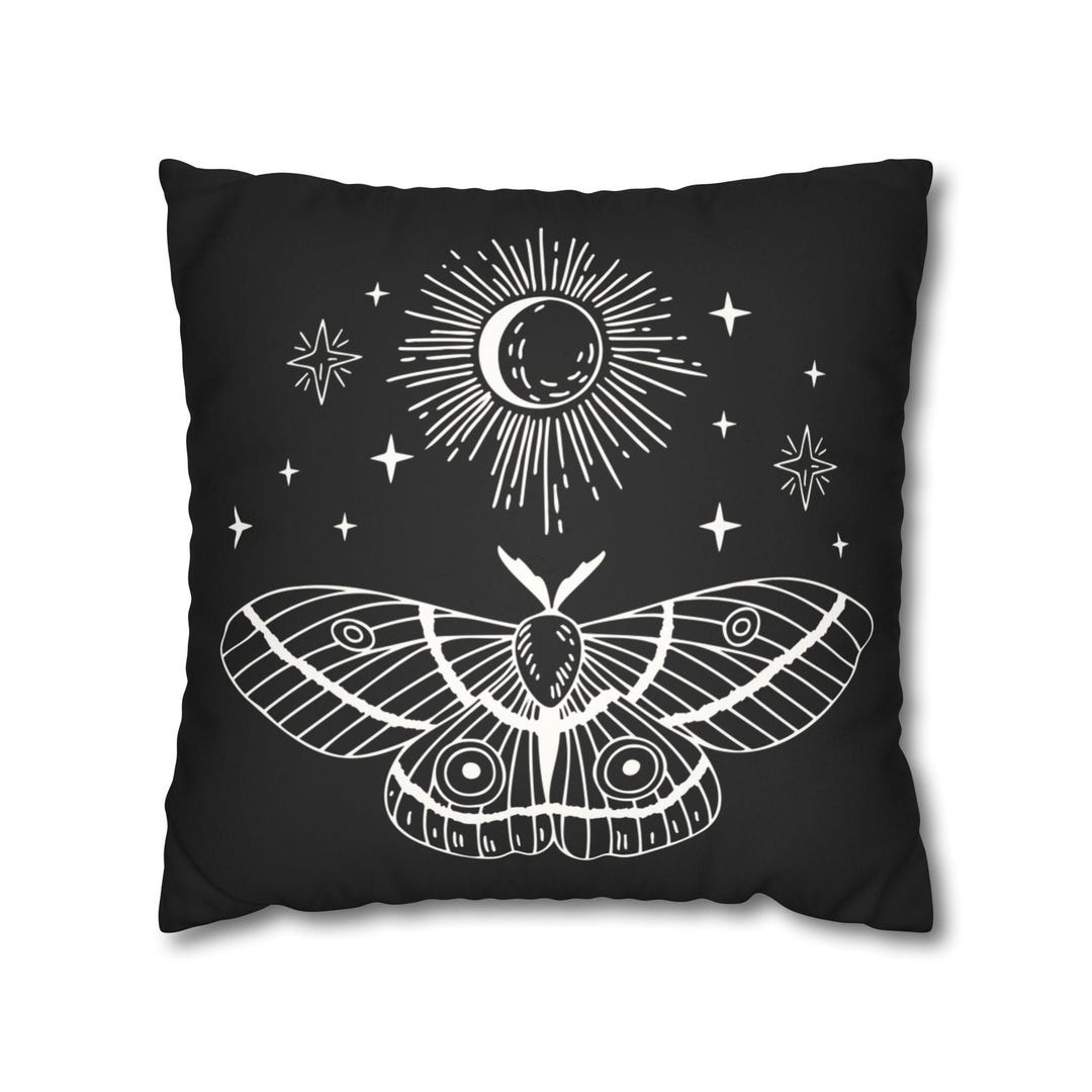 Mystic Moth Pillow Cover Gothic Pillowcase Goth Living Room Witchcore ...