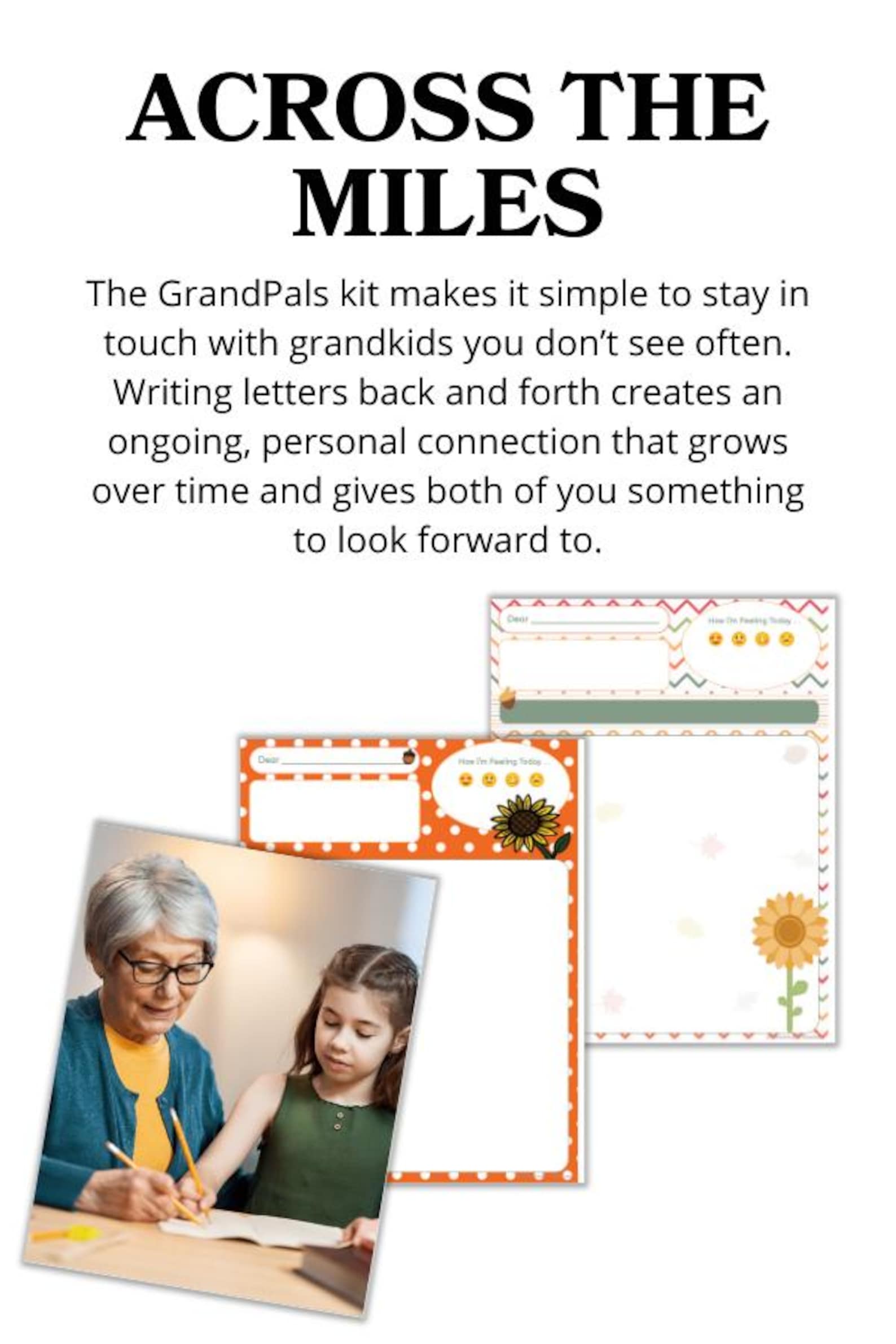 Grandparent & Grandkid Pen Pal Kit: Printable Letter Writing Prompts ...