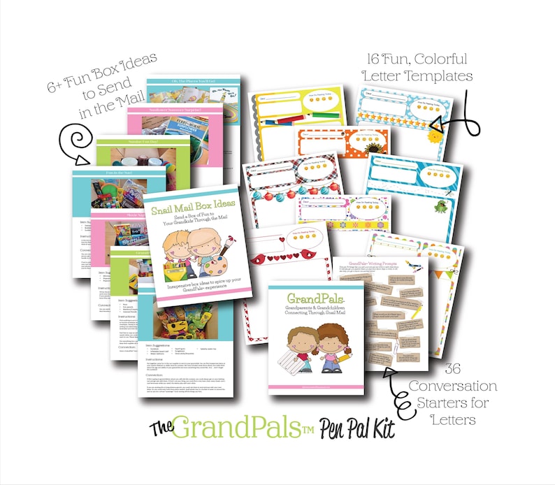 Grandparent & Grandkid Pen Pal Kit: Printable Letter Writing Prompts ...