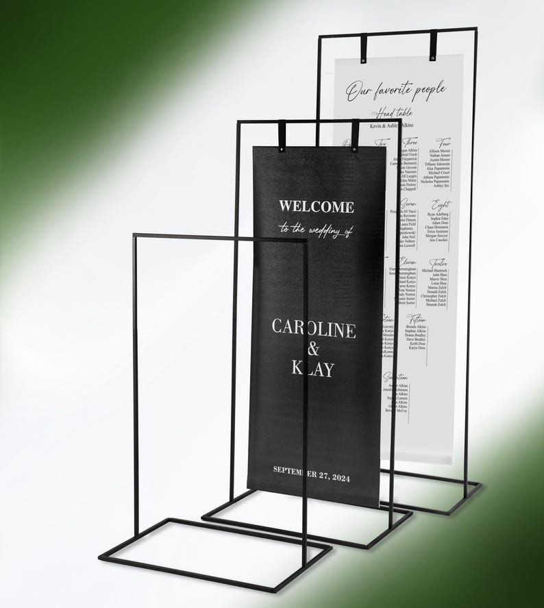 Welcome Sign for Wedding With Picture and Stand,fabric Wedding Welcome ...