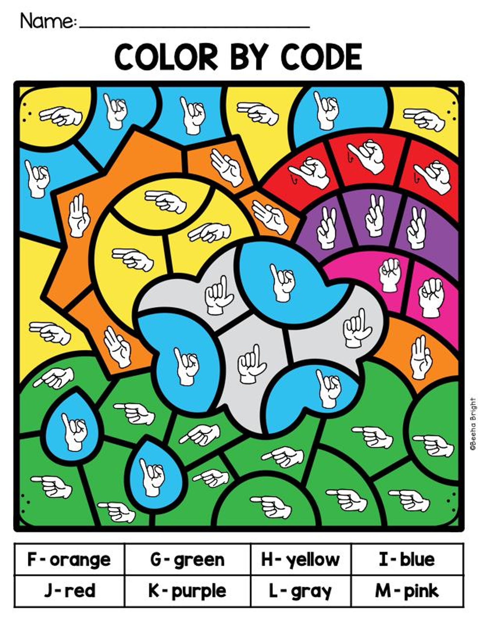 ASL Alphabet American Sign Language Spring Coloring Pages Activities ...