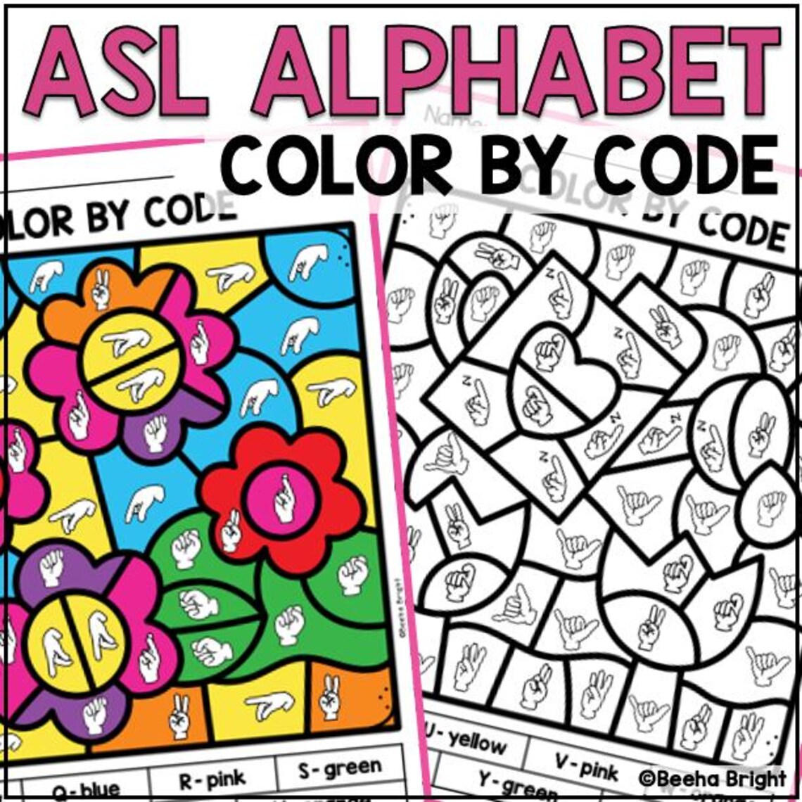 ASL Alphabet American Sign Language Spring Coloring Pages Activities ...