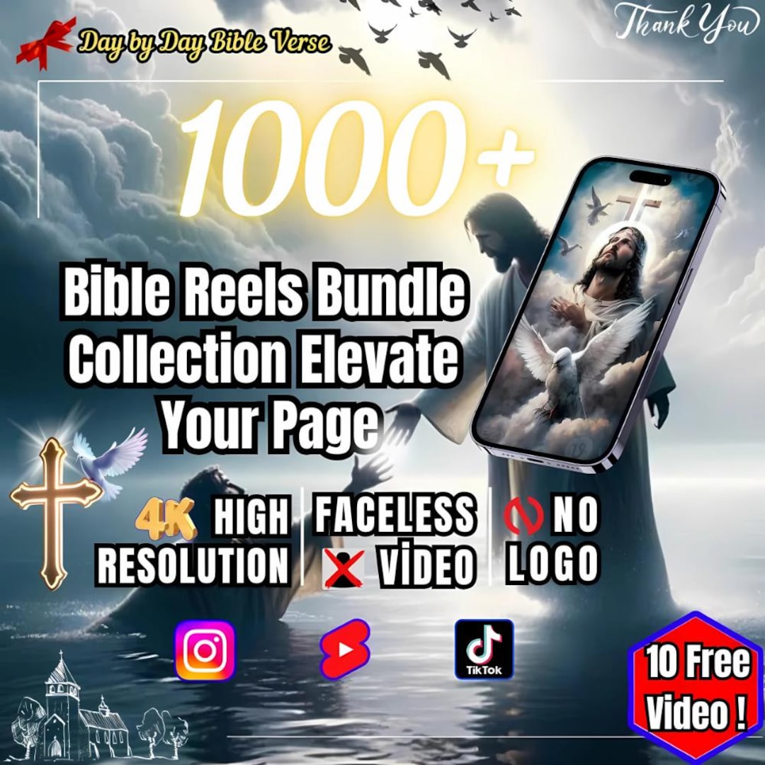 1000+| Faceless | Christian Reels Bundle | Bible Quotes Reels Bundle I ...