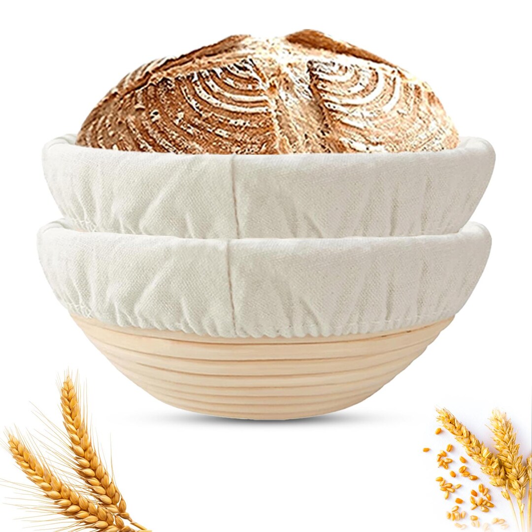 Sourdough Bread Basket Set – 2-pack 9-inch Banneton Bread Proofing ...