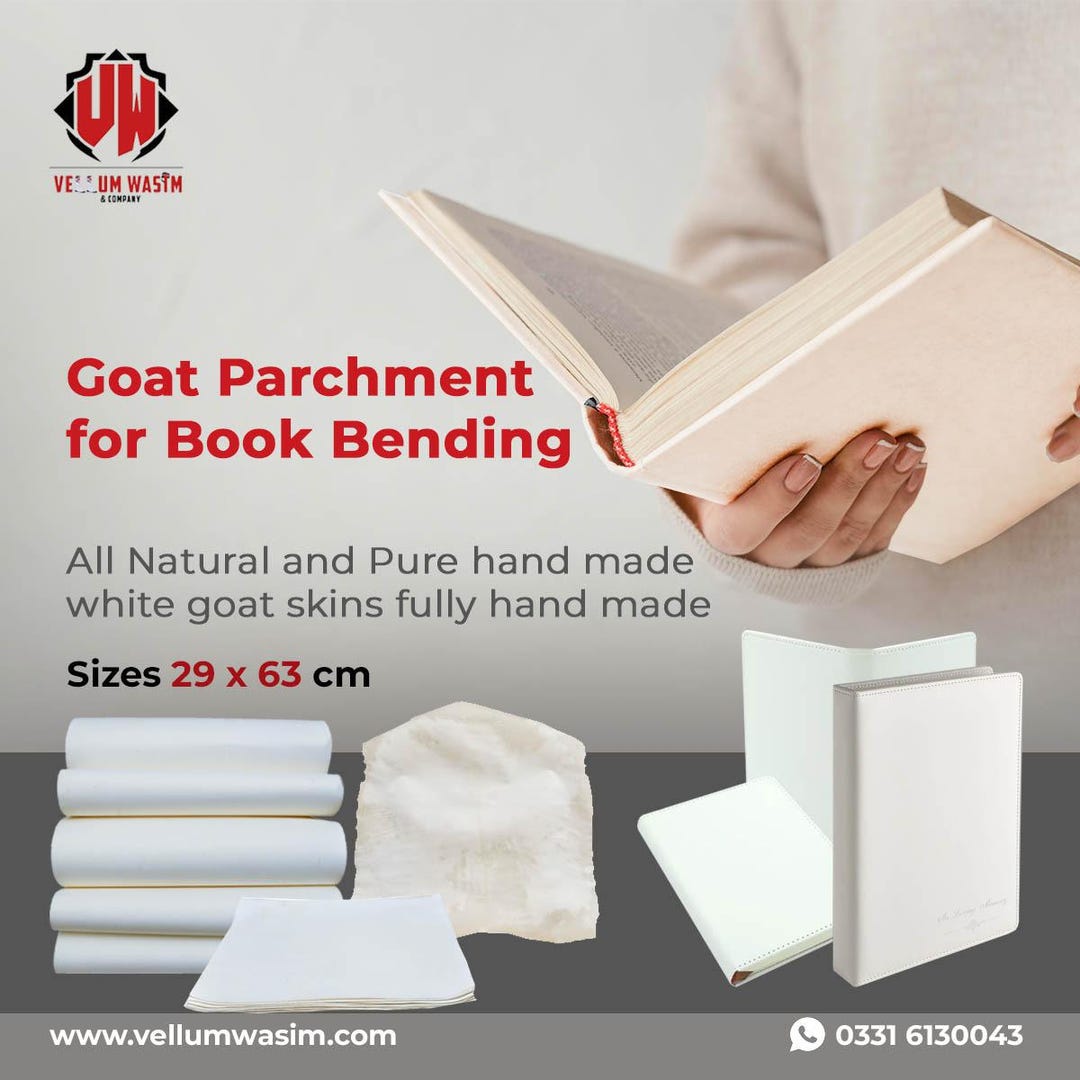 New Super White Goat Vellum Parchment for Book Bending & Calligraphy by ...