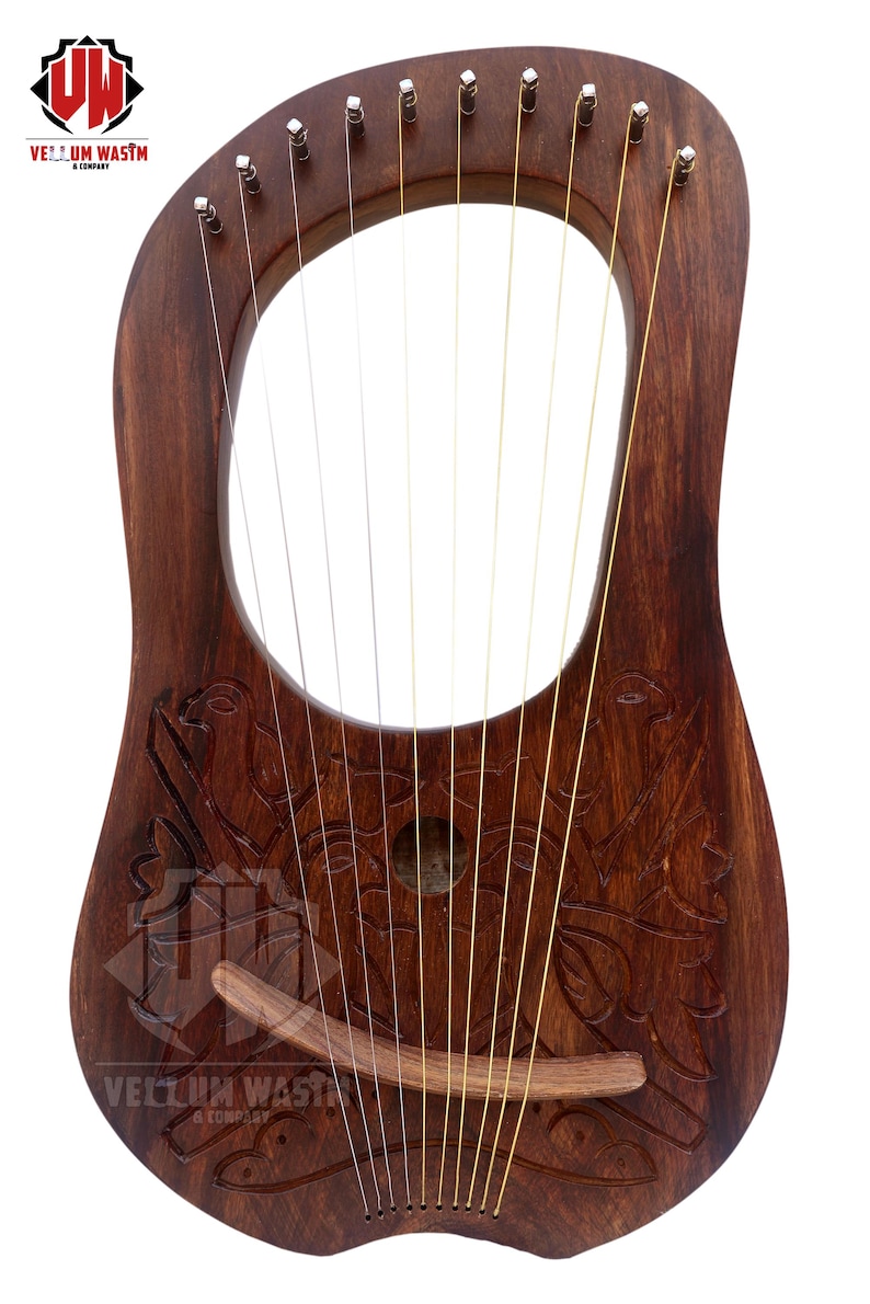 Rosewood 10-string Lyre Harp With Carry Bag & Tuning Key - Etsy