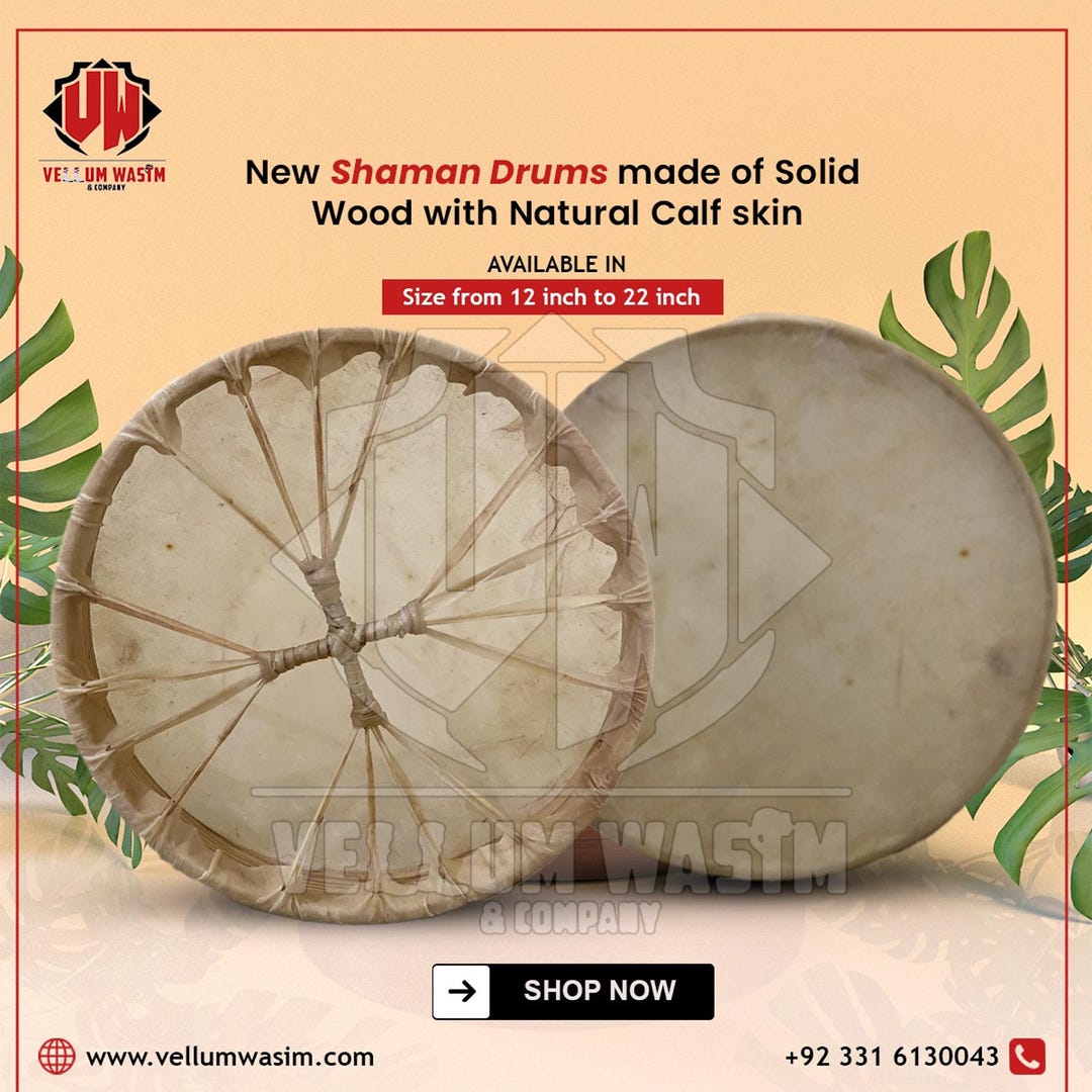 Solid Wood Shaman Drum: Natural Calf Skin With Bag & Beater - Etsy