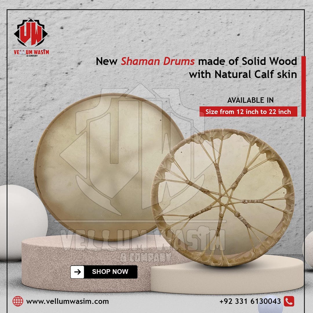 Solid Wood Shaman Drum: Natural Calf Skin With Bag & Beater - Etsy