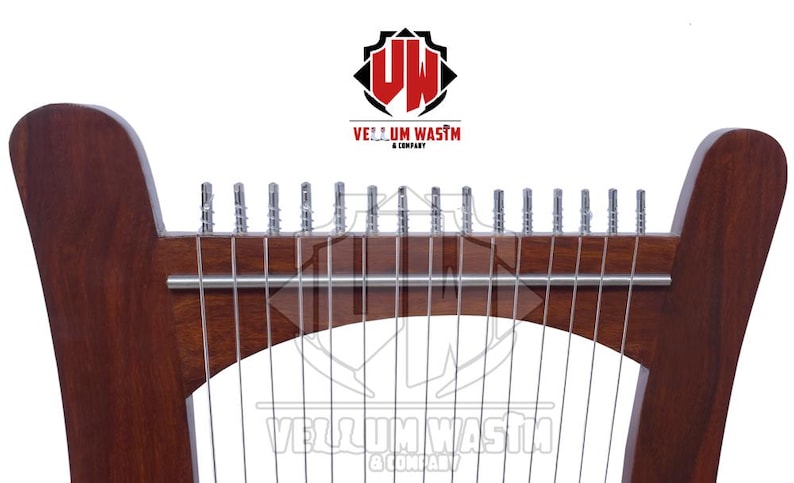 15-string Rosewood Lyre Harp: King David Style With Case & Tuning Key ...