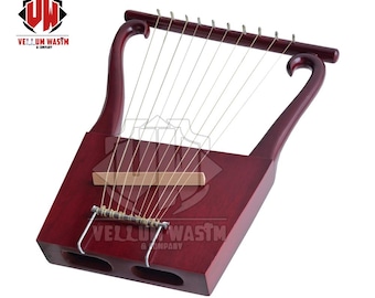 King David Lyre Harp 10 String Handcrafted With Solid Rosewood Bag and ...