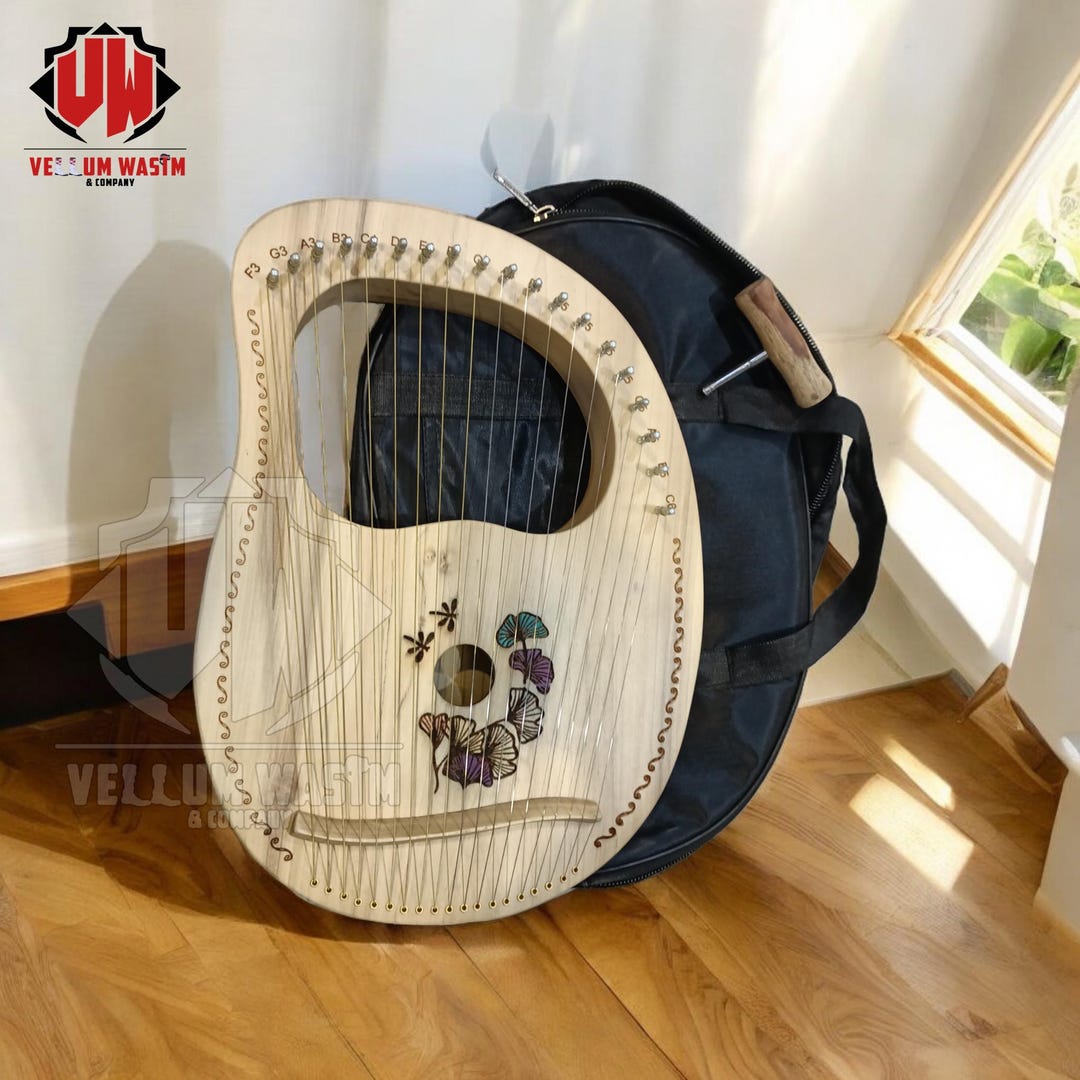 19 String Maple Wood Lyre Harp With Carry Bag & Tuning Key - Etsy
