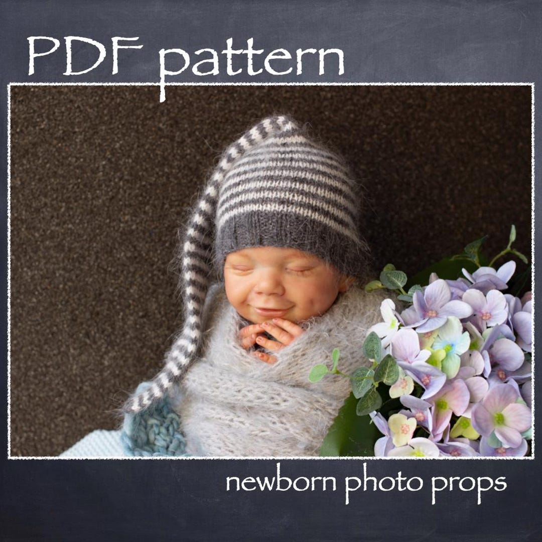 Knit Newborn Pixie Hat, DIY Sleepy Hat, Knitting Pattern, Newborn Long Tail Hat Pattern, NEWBORN ...