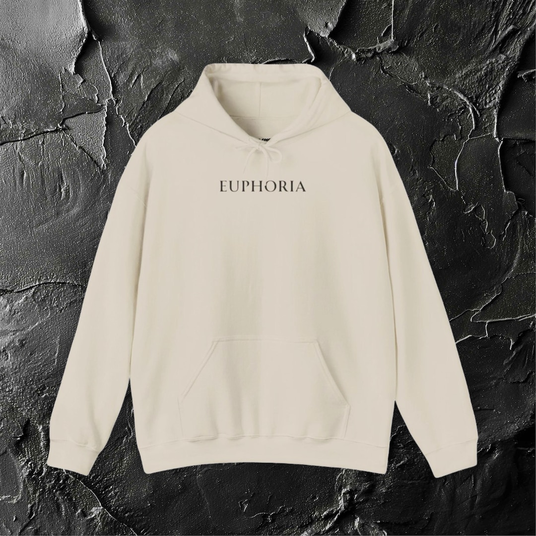 Euphoria Hoodie Sweatshirt, Minimal Design, Happiness Vibes, Simple ...