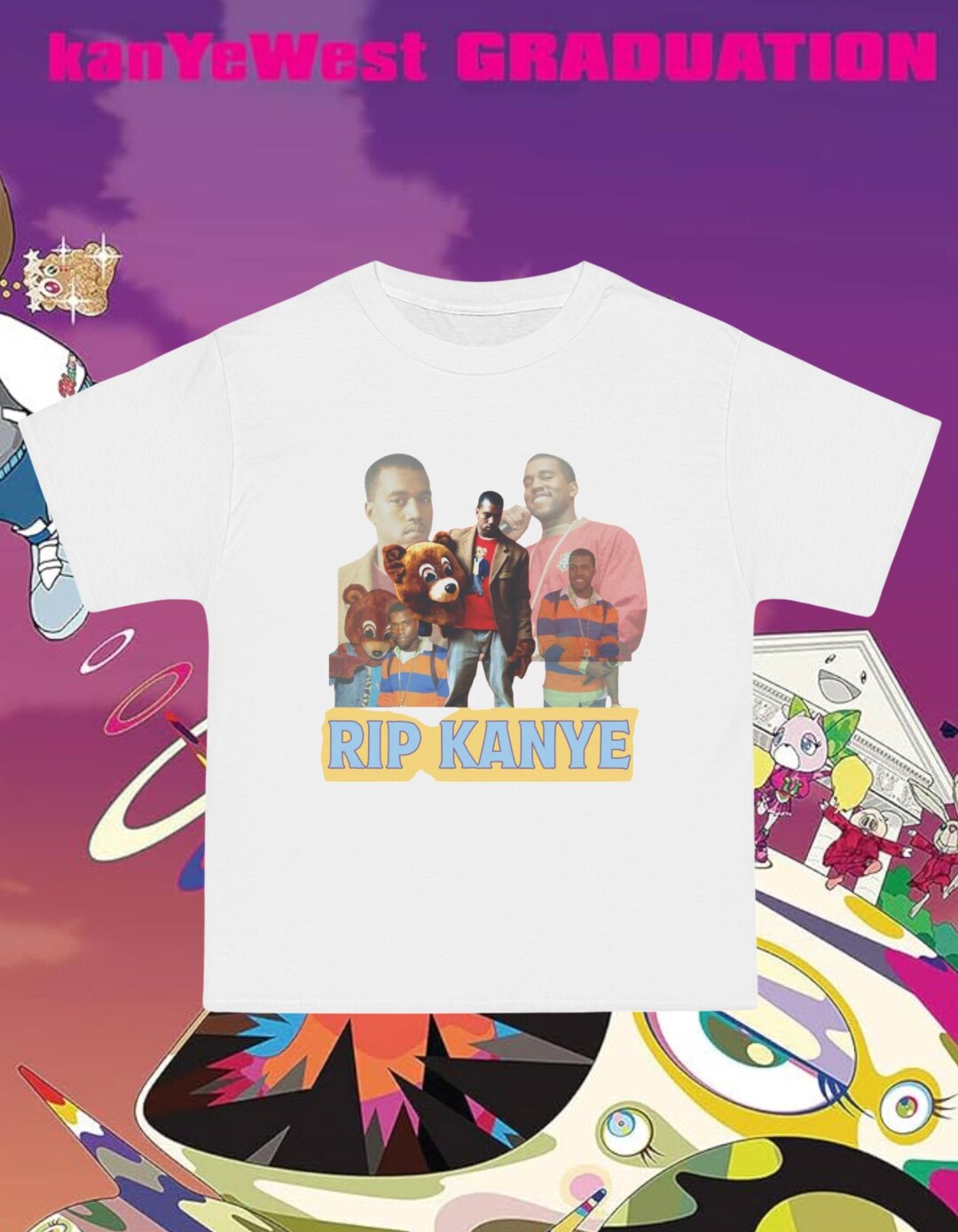 RIP Kanye West Shirt – Retro College Dropout Era Tee, Hip Hop Tribute T ...