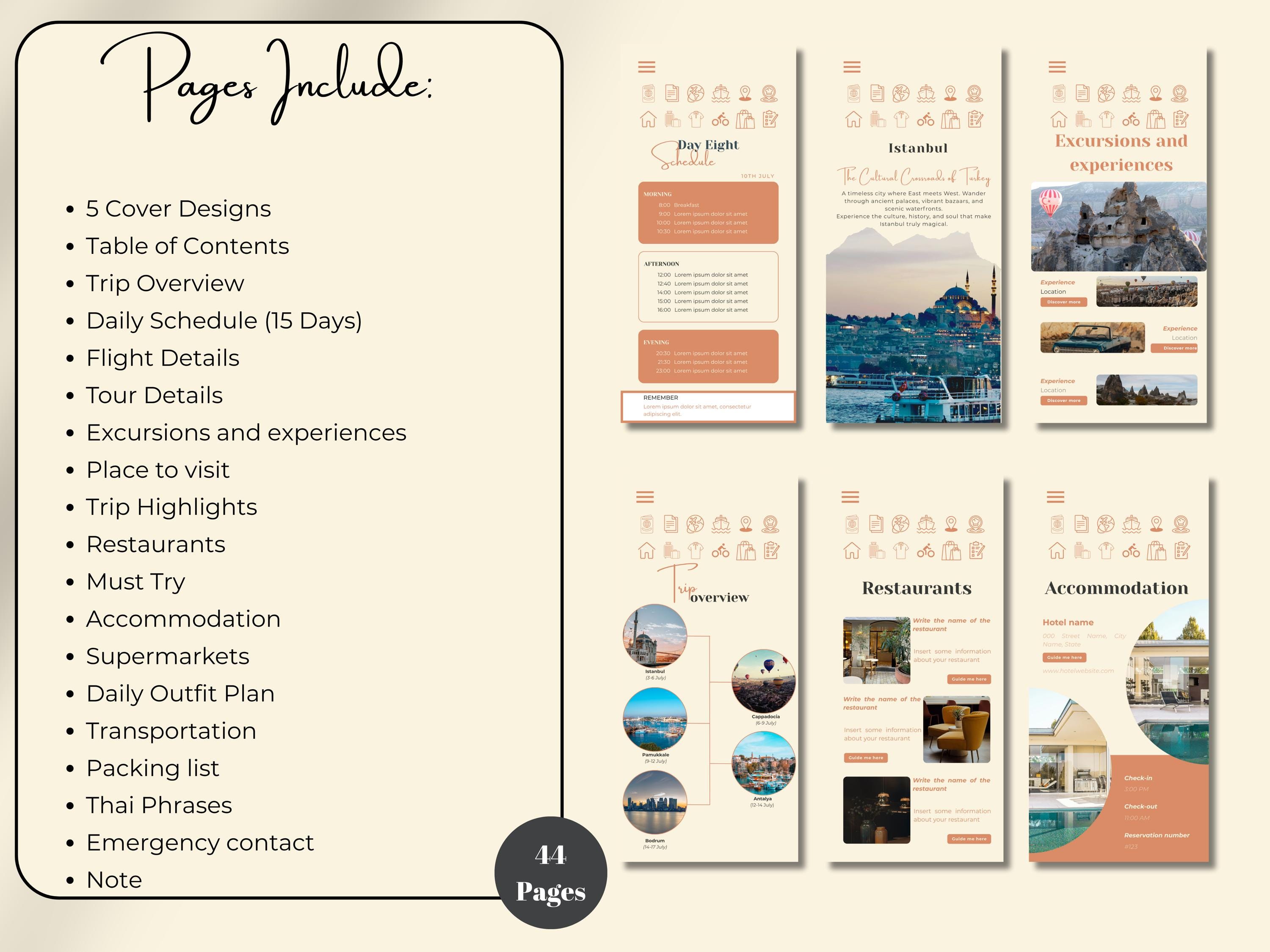 Digital Travel Itinerary Template: Vacation Planner & Budget (canva ...