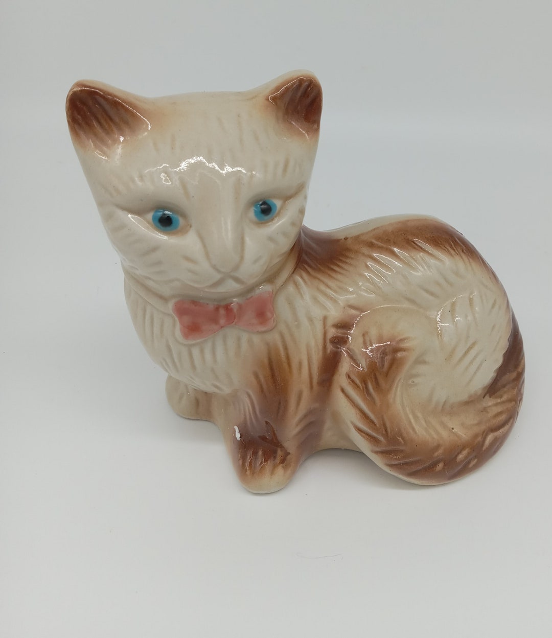 Beautiful Vintage Glazed Porcelain Cat (siamese) Made in Brazil - Etsy