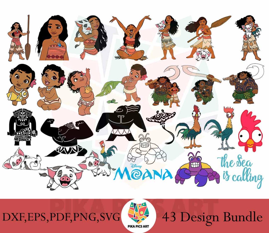 Moana SVG Vector Art Design Bundle | Moana Vector Art Bundle | Vector ...