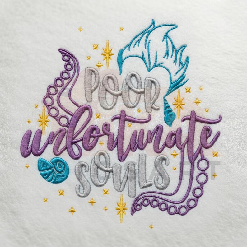 Ursula Embroidery Design: Little Mermaid Villain, Sea Witch (instant ...