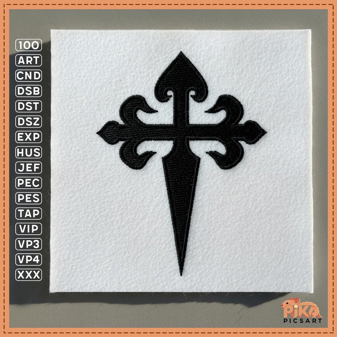 St. James Cross Machine Embroidery Design (digital Download) With ...