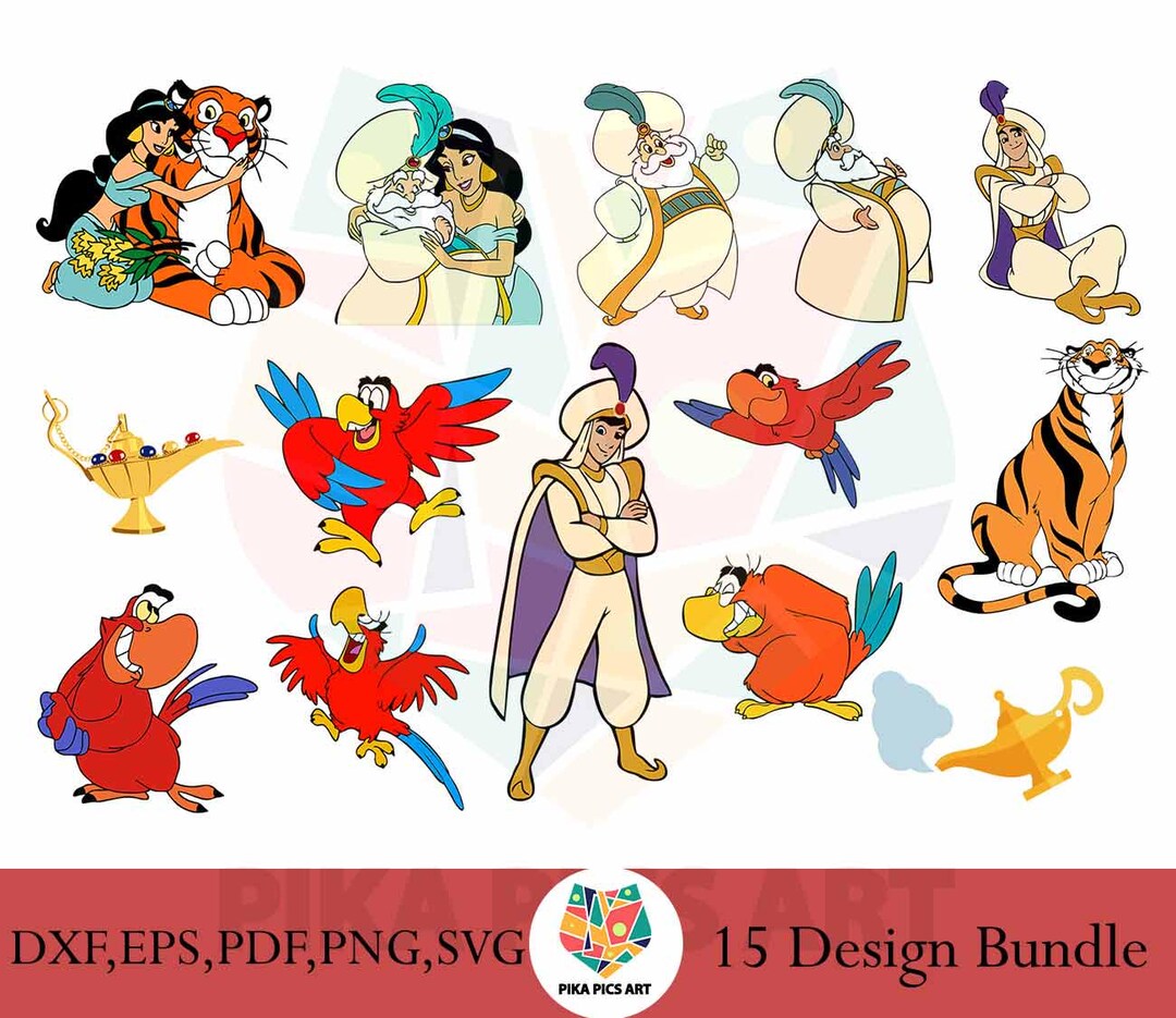 Aladdin SVG Vector File Bundle | Aladdin Vector Art Bundle | Vector Art ...