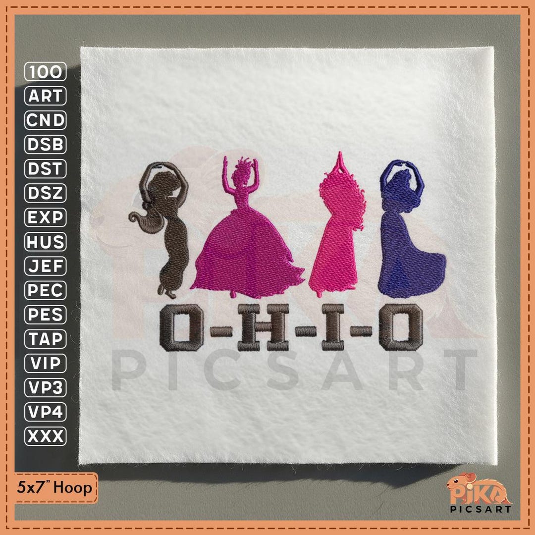 Princess Ohio Embroidery Design: Fantasy Machine Embroidery (5x7 ...