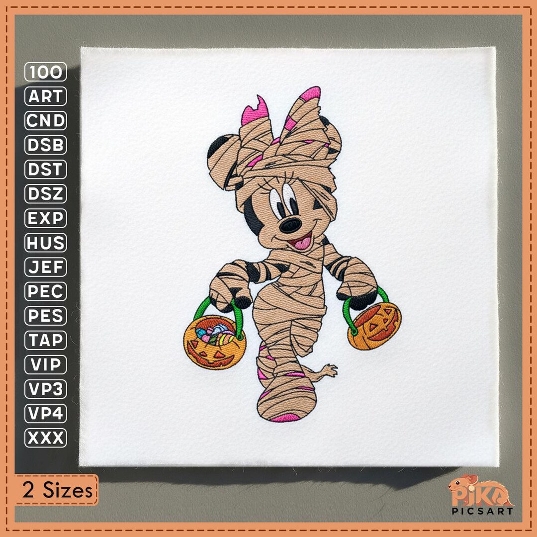 Minnie Mummy Halloween Embroidery Design (digital Download) 4x4 and 5x7 ...