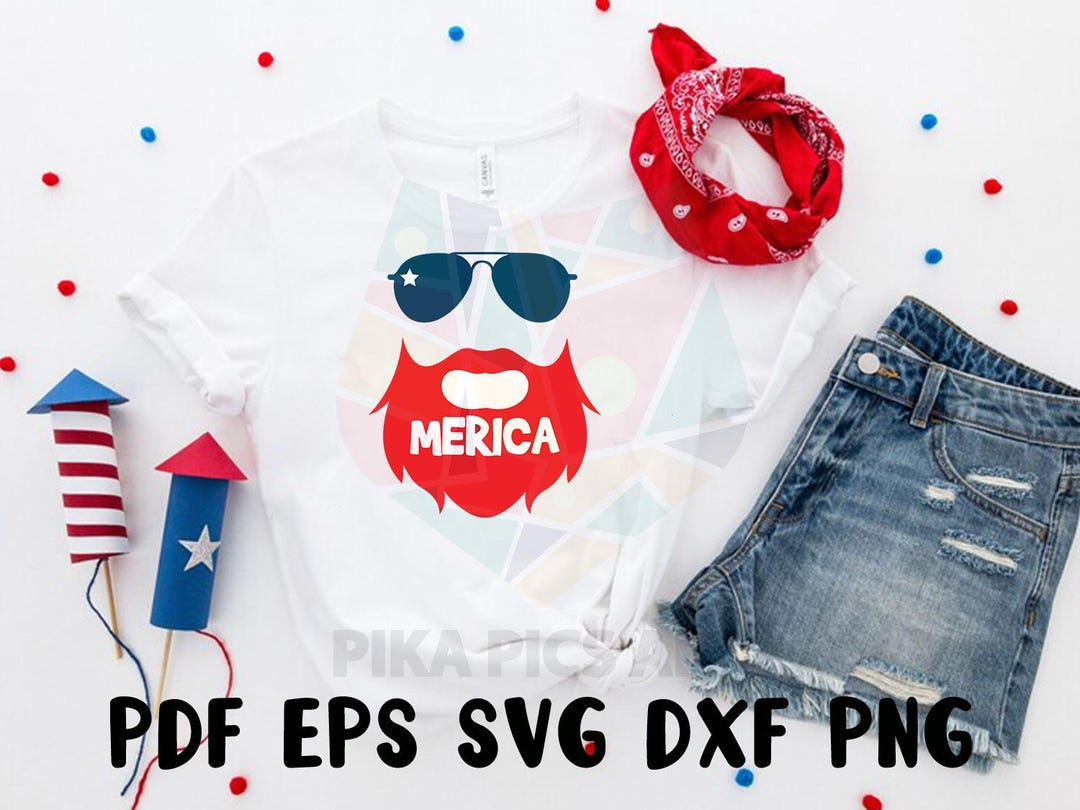 Merica Beard Vector Art File | Vector Art Design | Vector Art | 4th of ...