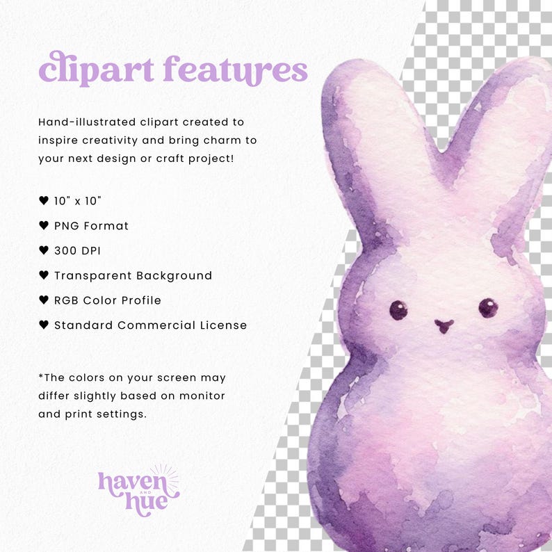 Watercolor Easter Bunny Clipart, Pastel Marshmallow Bunny Png, Spring ...