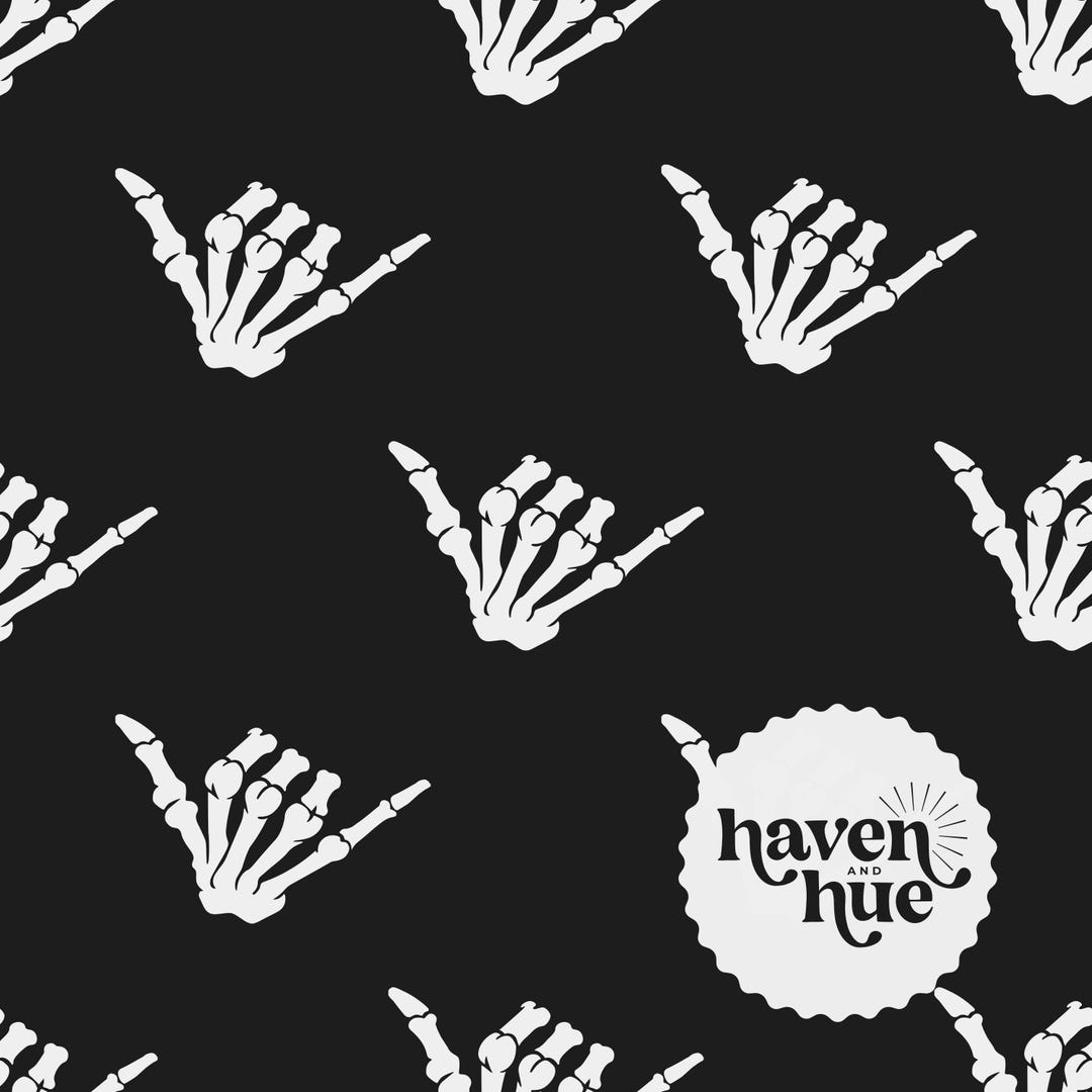Skeleton Hand Seamless Pattern, Spooky Halloween Fabric Design (digital ...