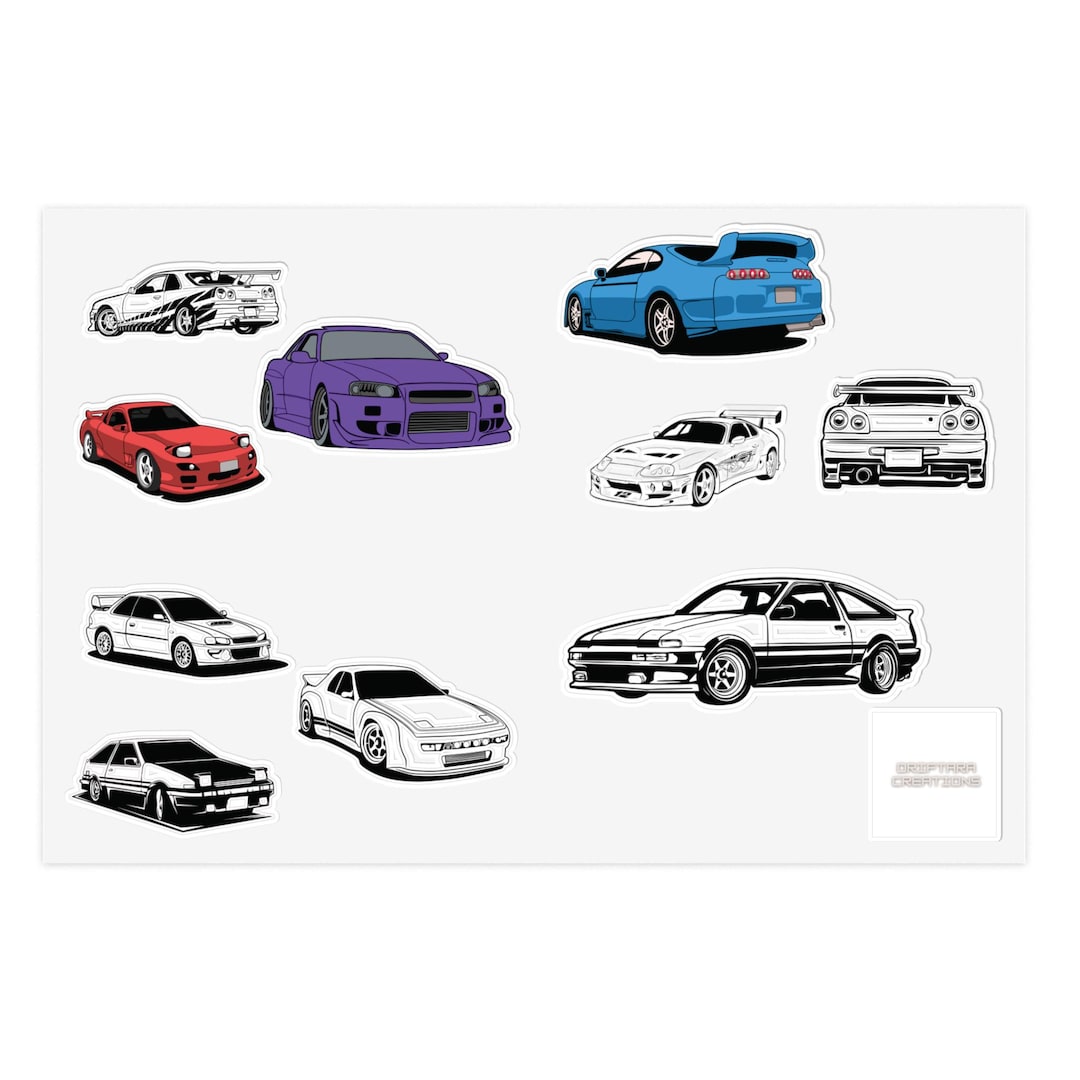 Driftaracreations JDM Car Sticker Sheets, Girly Bundle, Colourful Gift ...