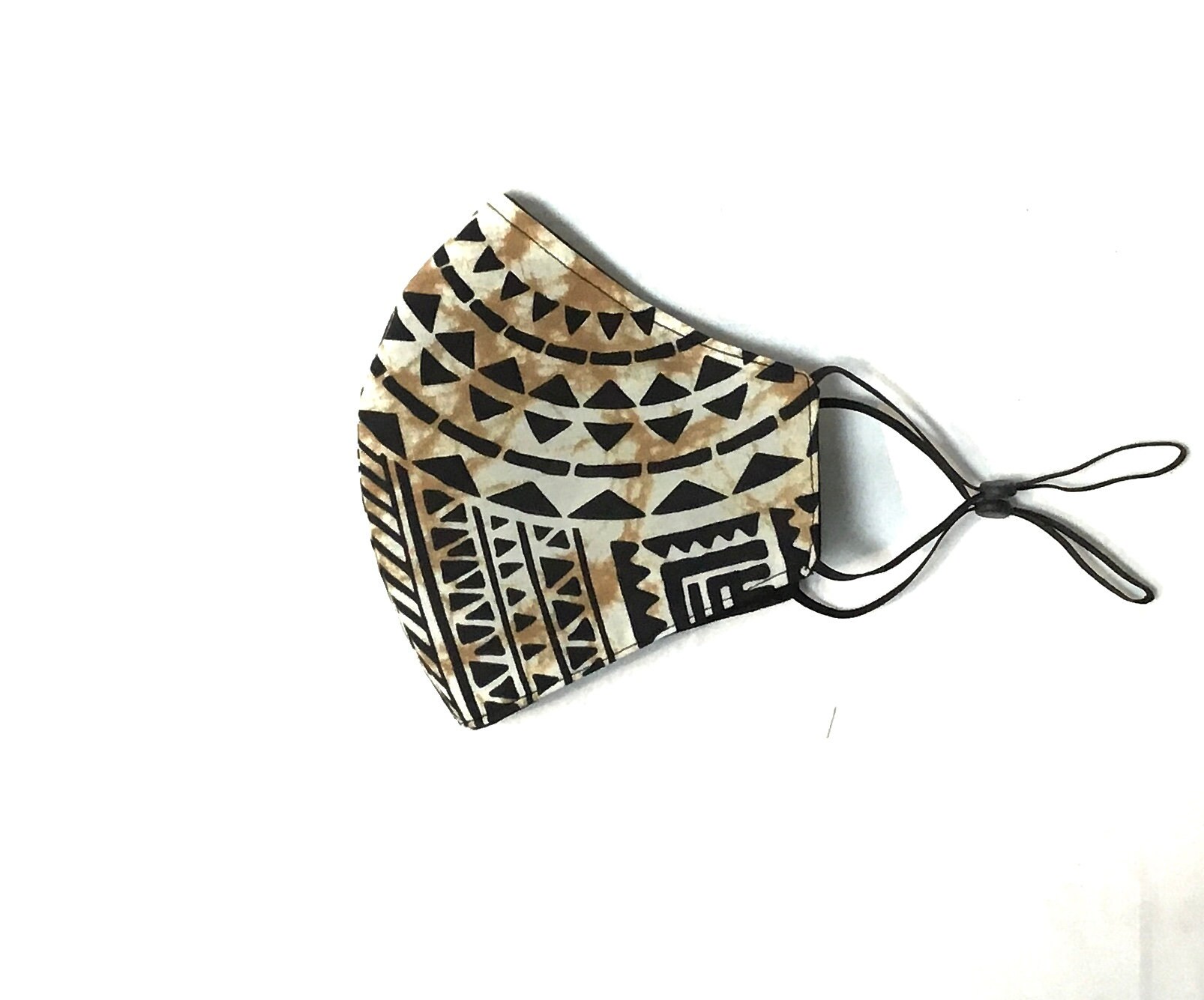 Brown Tapa Tribal Hawaiian Print Face Mask Reversible Triple | Etsy